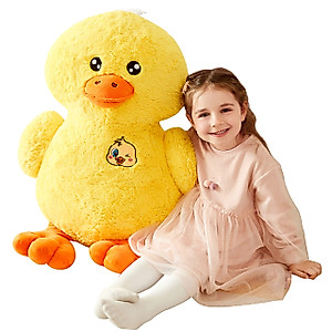 IKASA Large Duck Stuffed Animals Giant Soft Plush Toy,19" Cute Huge Jumbo Fluffy Plushy Big Size Fat Plushie,Gifts for Kids(Yellow, 19 inches)