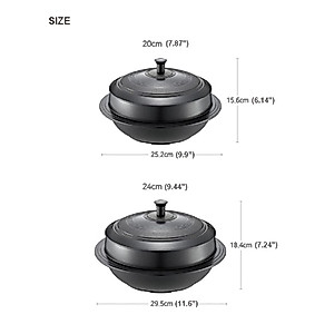 TULGIGS IH Korean Traditional Iron Pot Rice Gamasot Ceramic Cauldron Made in Korea 9.4424cm