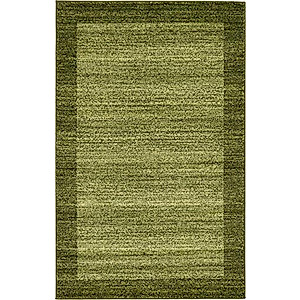 Unique Loom Del Mar Collection Area Rug-Transitional Inspired with Modern Contemporary Design, 3' 3 x 5' 3 Rectangular, Light Green/Beige