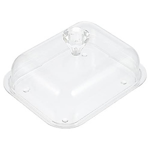 YARNOW Dishes Funny Butter Dish Acrylic Butter Dish with Lid Clear Plastic Butter Keeper Container Cheese Cream Crisper Box Butter Cutter Sealed Storage Box 14. 5x8cm Butter Box Cheesecake