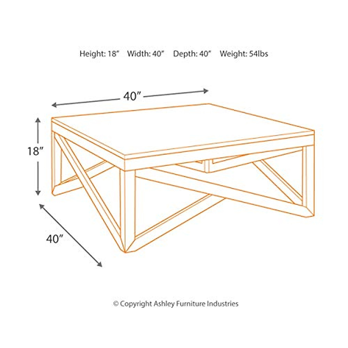 Signature Design by Ashley Haroflyn Rustic Square Coffee Table, Gray
