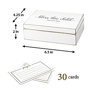 Lillian Rose Bless This Child Prayer Box with Prayer Cards, Off White