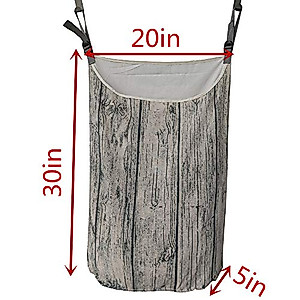 Amlrt Door Hanging Laundry Hamper with Stainless Steel Hooks