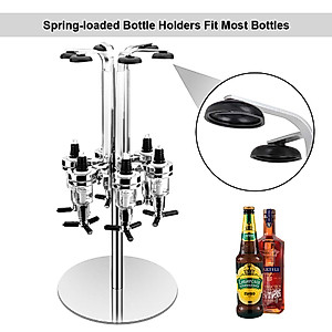 Liquor Dispenser, Bar Butler Wall Mounted Liquor Dispenser Liquor Bottle Holder, Professional Revolving Alcohol Caddy Beer Cocktail Soda Shot Dispenser Wine Holder Party Drinking Pourer (6 Bottles)