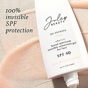Julep No Excuses SPF 40 Clear Facial Sunscreen Broad-Spectrum - Glow Face Moisturizer With Antioxidants - Non-Greasy Formula - Safe for Sensitive and Acne Prone Skin - 1 Fl Oz