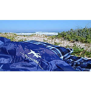 BESTEAM Double Sleeping Bag Flannel for Adults Kids, Queen Size for 2 Person with 2 Pillows, Warm & Cold Weather Sleeping Bag for Camping, Hiking, Waterproof Lightweight with Compression Sack