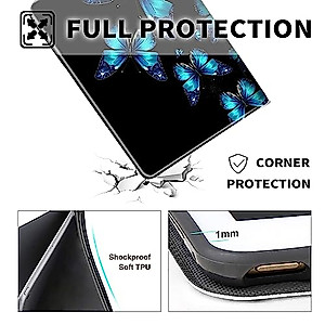 Case for iPad Air 5th Generation (2022) /Air 4th Generation (2020) 10.9 Inch, Slim PU Leather Multi-Angle Smart Folio Stand Cover with Auto Wake Sleep, Blue Butterflys