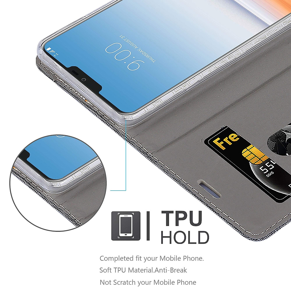 Cadorabo Book Case Compatible with LG V20 in Light Grey Brown - with Magnetic Closure, Stand Function and Card Slot - Wallet Etui Cover Pouch PU Leather Flip