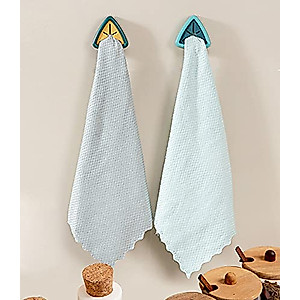 WOIWO 3 PCS Kitchen Creative Towel Rack No-Punched Storage Hook Kitchen Wiper Plug Hanging Rack Hand Towel Washing Towel Storage Rack