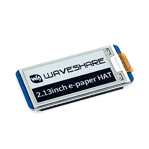 waveshare TOP1 2.13inch e-Paper Display HAT for Raspberry Pi Black/White Electronic Ink Display Screen 250x122 Resolution Supports Partial Refresh 3.3V/5V