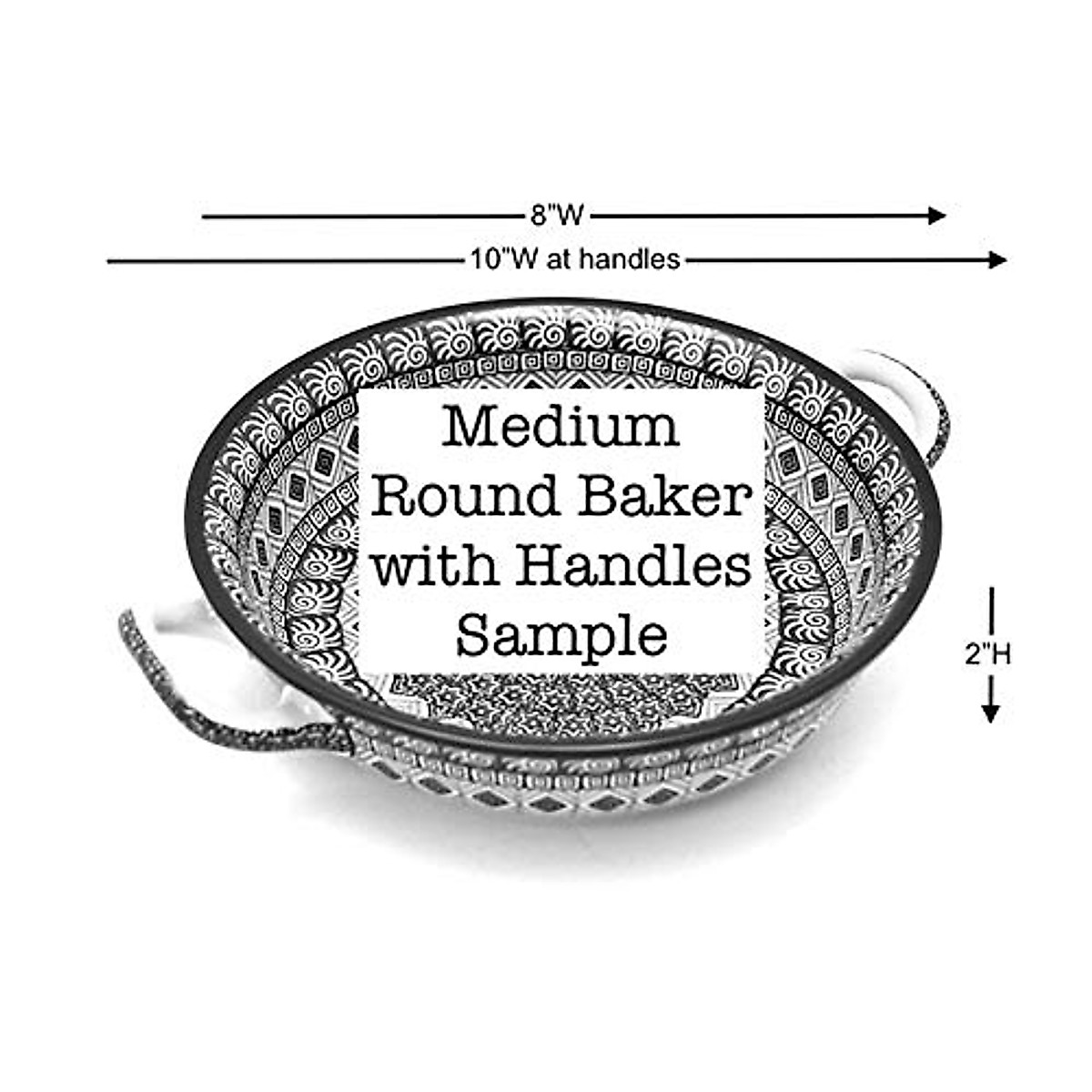 Polish Pottery Baker - Round with Handles - 8" - Maraschino