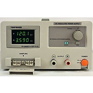Tekpower TP12003D DC Adjustable Linear Power Supply, Input 120V, Output 0-120V @ 0-3A Adjustable,Transformer Type Clean Power Source (120Volt/3A), Better than HY3003D