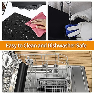 4 Pack Large Oven Liners for Bottom of Electric Gas Oven Reusable, Thick Heavy Duty Nonstick Teflon Oven Mat, Heat Resistant Grill Mats Outdoor, Easy to Clean Gas Stove Liners