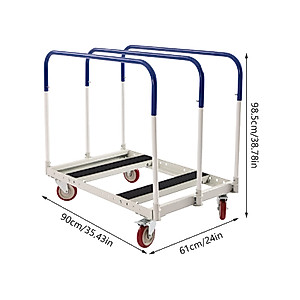 Silencear Steel Frame Panel Truck Cart, Platform Truck Cart with Swivel Casters, Adjustable Panels Heavy Duty Drywall Dolly Cart, 1000 Lbs Load Capacity, 39" x 24" x35.4"