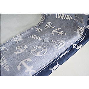 Lannu Nautical Fabric Storage Baskets Bins Cloth Collapsible Organizers Box Beach Anchor Nursery Toys Basket Shelves & Desks Pack 3