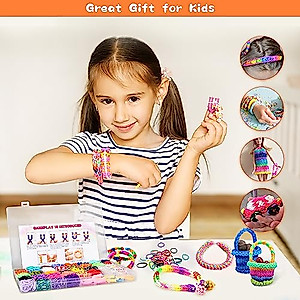 UUEMB 3000+ Rubber Band Bracelet Kit, Colorful Loom Bracelet Making Kit with Storage Box, DIY Art Craft Kit with Charms Beads for Beginners Kids Girls Boys Birthday Parties Christmas Gift