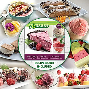 Yonanas 988TL Deluxe Vegan, Dairy-Free Frozen Fruit Soft Serve Maker, Includes 75 Recipes, 200 W, Teal