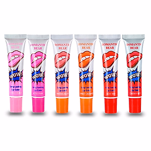 6 Colors Tattoo Magic Color Peel Off Mask Tint Long Lasting Waterproof Lip Gloss by romantic bear