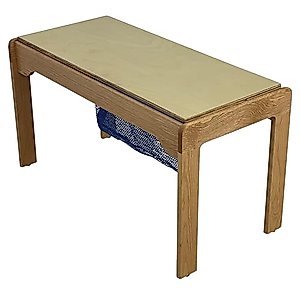 Fun Builder Kids Activity Play Table-Compatible with Lego® Brand blocks-32 x16 Built-in Removable Storage Net for Cleaning-Made in The USA! Solid Wood Frame-Preassembled-Ages 5 & up
