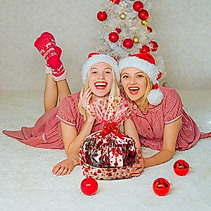 Zonon 20 Pcs Valentine Cellophane Bags 35 x 23 In Valentine Basket Bags Heart Printed Cellophane Wrap red Basket Bags Large Cellophane Bags for Baskets, Weddings (Heart Style)