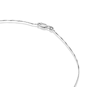 PAVOI Italian Solid 925 Sterling Silver, 22K Gold Plated, 0.6mm Italian Diamond-Cut Square Box Chain Necklace for Men and Women, MADE IN ITALY (18, White Gold)