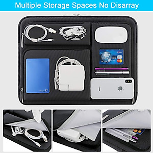 Lacdo Chromebook Case Laptop Sleeve for 11.6 inch Samsung HP Lenovo Dell Acer ASUS Chromebook, 13 inch Microsoft Surface Pro 11 Copilot+PC/Surface Pro 10 9 8 X, 11.6" MacBook Air Computer Bag, Black