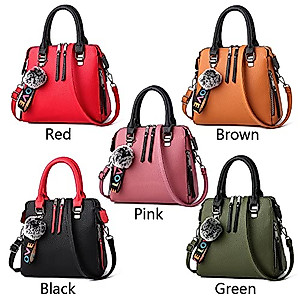 YAQUNICER Small Top-Handle Handbags Hobo Clutch Satchel for Women Purse Faux Leather Shoulder Crossbody Bag-Brown