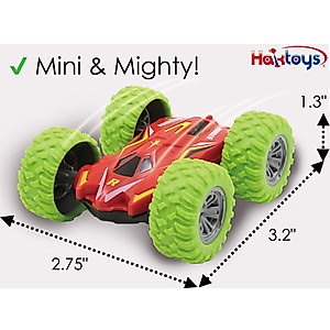 Haktoys Mini Remote Control Stunt Car for Kids, Rechargeable Mini Remote Control Double Sided Toy Car, Super Fast All Terrain AWD Vehicle