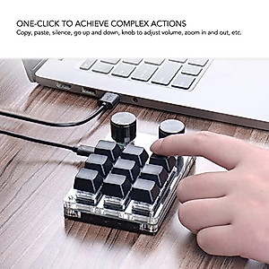 Zyyini 6 Keys Keyboard, Red Switch Full Key Custom Hot Swappable Mini Portable Keypad,One Handed Gaming Keyboard,Quick Copy and Paste Keyboard for PC Laptop,for Office, Game, Music, Media