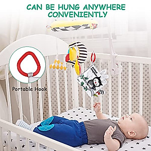 Vicloon Soft Cloth Baby Books, Baby Books 0-6 Months, 3D Black and White High Contrast Soft Cloth Book, Washable Non-Toxic Early Baby Book