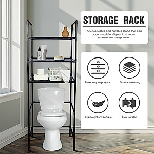 NICECHEF Over The Toilet Storage, 3 Tier Bathroom Organizer Shelf, Freestanding Space Saver with Toilet Paper Holder, Multifunctional Over The Toilet Rack