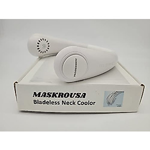 MASKROUSA Portable Neck Fan - Rechargeable Personal Air Cooler Fan, Hands Free Bladeless Neck Fan, 3 Wind Speed and Low Noise with Lightweight, Wearable Neck Cooling Fan