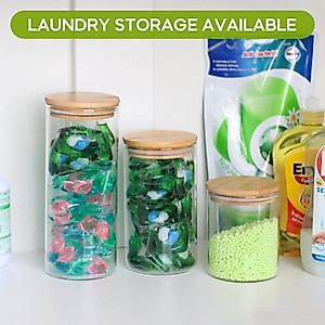 STARSIDE 32 oz Glass Jars with Bamboo Lid,Set of 8 Airtight Food Storage Jars,Kitchen Glass Pantry Storage Containers,Borosilicate Glass Canisters Sets