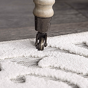 My Texas House by Orian Lady Bird Area Rug, 2'3" x 12', Natural/Grey