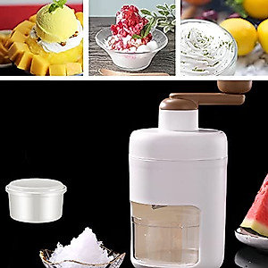 VUIOYRG Manual Ice Shaver, Ice Crusher Machine for Home, Mini Portable Ice Maker,with Ice Cube Trays (White,1PCS)