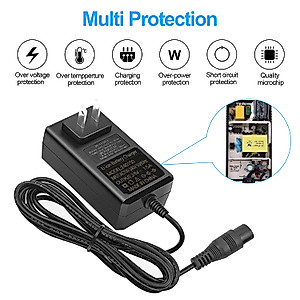 24V 1.5A Electric Scooter Charger for Razor Dirt Bike E200 E300 PR200 E100 MX350 Dirt Quad Pocket Mod Sports Mod Scooter Female 3-pin Inline Battery Adapter Power Charger Cord