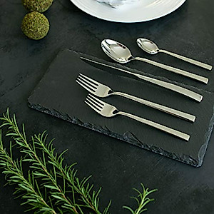 Divitis Home Sirius Silverware Set 20 Piece, 18/10 Stainless Steel Set for 4 (Dinner Spoons, Dinner Forks, Salad Forks, Dinner Knives, Teaspoons), Flatware Set, Cutlery Set, Forks and Spoons Set