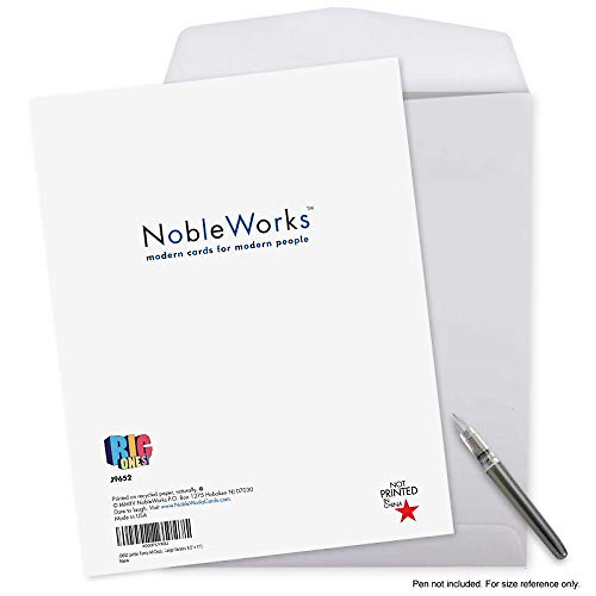 NobleWorks - 1 Large Blank Greeting Card (8.5 x 11 Inch) - All Occasion Notecard with Envelope, Big Bold Letters - Big Hug J9652