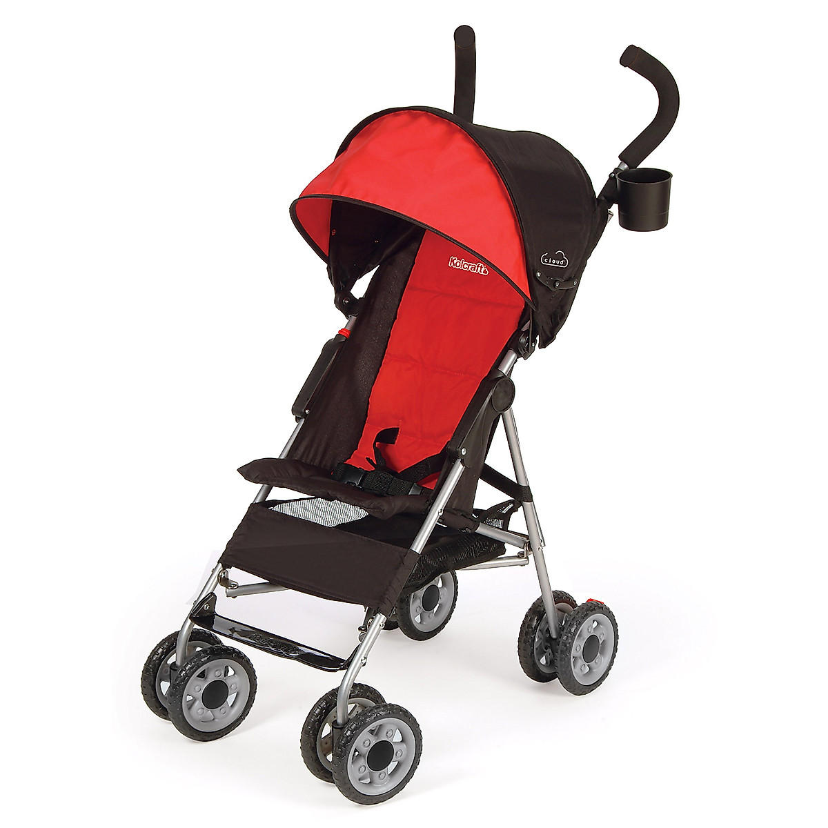 Kolcraft Cloud Lightweight Umbrella Stroller with Large Sun Canopy, Scarlet Red