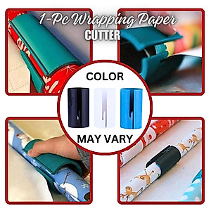 Ja'cor Pink Princesses Christmas Wrapping Paper 1 Roll 20 Sq Ft, Gift Wrap for Birthday Holiday Thanksgiving All Ocassion Presents Party Supplies Bundle with 1-Mini Wrapping Paper Cutter