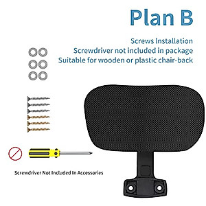 Office Chair Headrest Attachment Universal, Head Support Cushion for Any Desk Chair, Elastic Sponge Head Pillow for Ergonomic Executive Chair, Adjustable Height & Angle Upholstered, Chair Not Included