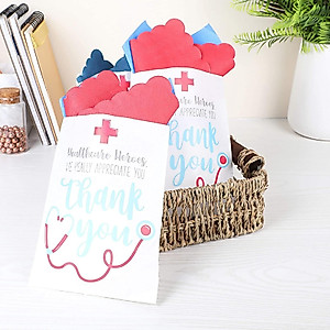 Sparkle and Bash Thank You Goodie Bags, Nurse Appreciation Gifts (5 x 7.5 in, 100 Pack)