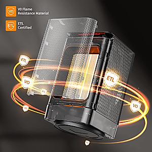 Space Heater, Portable Oscillating Heaters for Indoor Use, 3 Adjustable Heating Mode with Tip-over & Overheating Protection for Office Desk