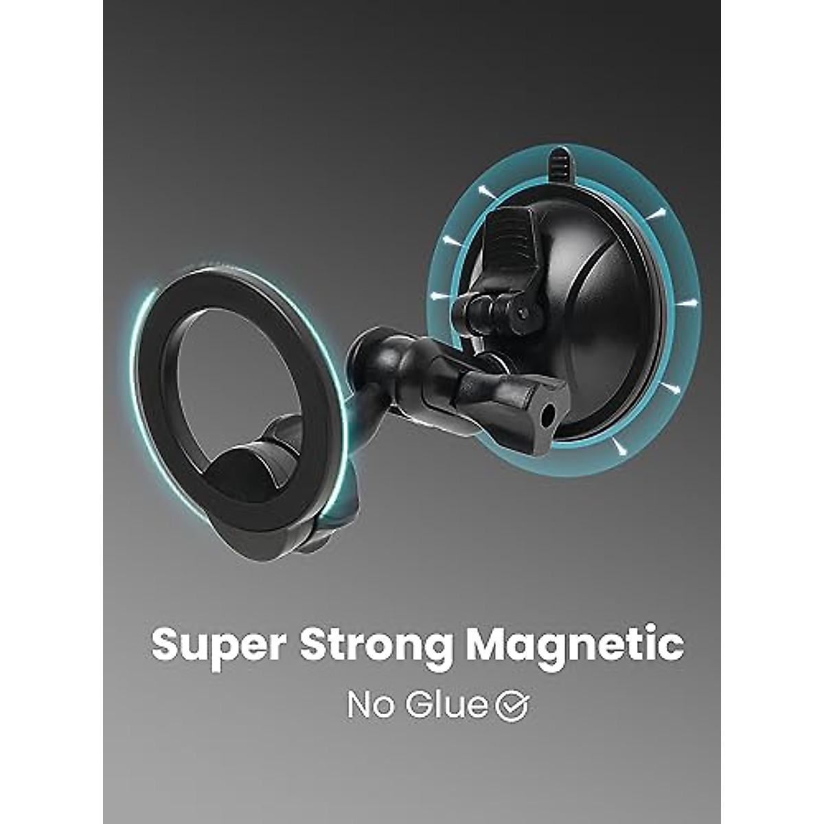 Karmus Magnetic Shower Phone Holder, Dual 360° Adjustable Suction Cup Cell Phone Mount for Bathroom Mirror Kitchen Gym Desk Wall Windshield, Phone Stand for iPhone 14 13 12, Magsafe, All Mobile