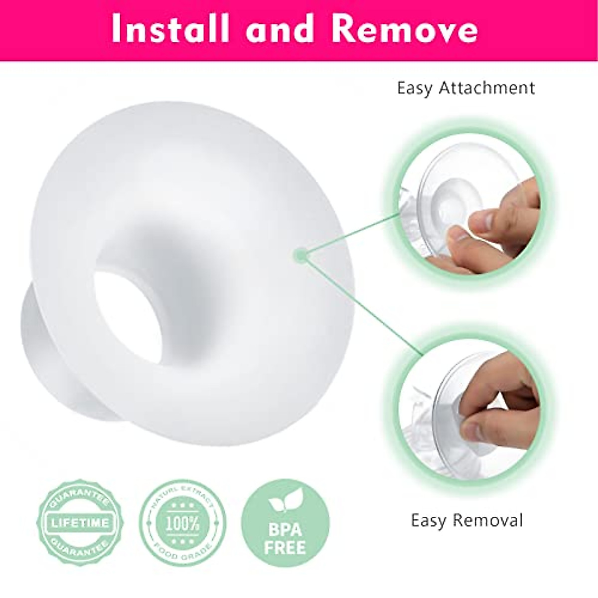 Durceler 20mm Silicone Flange Inserts Compatible with Medela / for Spectra S1 S2 / Rainyb / Willow go/ Momcozy S12/ TSRETE 24mm Breast Pump Shields or Freemie 25mm; Reduce Nipple Tunnel Down to 20mm