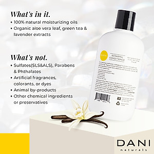 DANI Natural Nourishing Conditioner Naturals - Organic Ingredients Hydrate & Strengthen Hair - Sulfate, Phthalate & Paraben Free - Vegan & Cruelty Free - 12 Ounces (Sandalwood Vanilla)