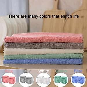 kimteny Kitchen Cloth Dish Towels, 13x28 Inches Premium Dishcloths, Super Absorbent Coral Velvet Microfiber Cleaning Cloths, Fast Drying Rags for Washing Dishes (13x28-6 Pack, Grey)