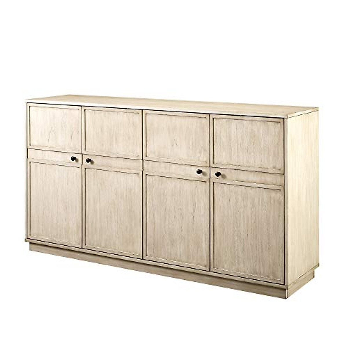 Walker Edison Alden Versatile 4 Door Framed-Storage-Sideboard, 62 Inch, Birch