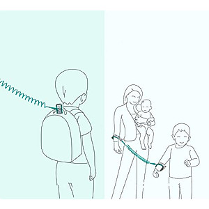 Reflective Anti Lost Wrist Link, Toddler Safety Leash with Key Lock, Safety Wrist Leash for Toddlers, Babies & Kids 8.2 Feet (Blue-2)