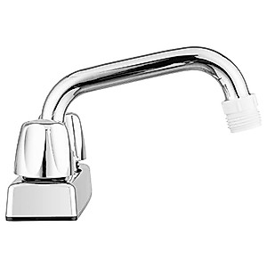 Pacific Bay - Lynden Utility Laundry Sink Faucet with Swivel Stainless Steel Spout - Optional Threaded Spout Garden Hose Adapter - Metallic Chrome Plating Over Plastic
